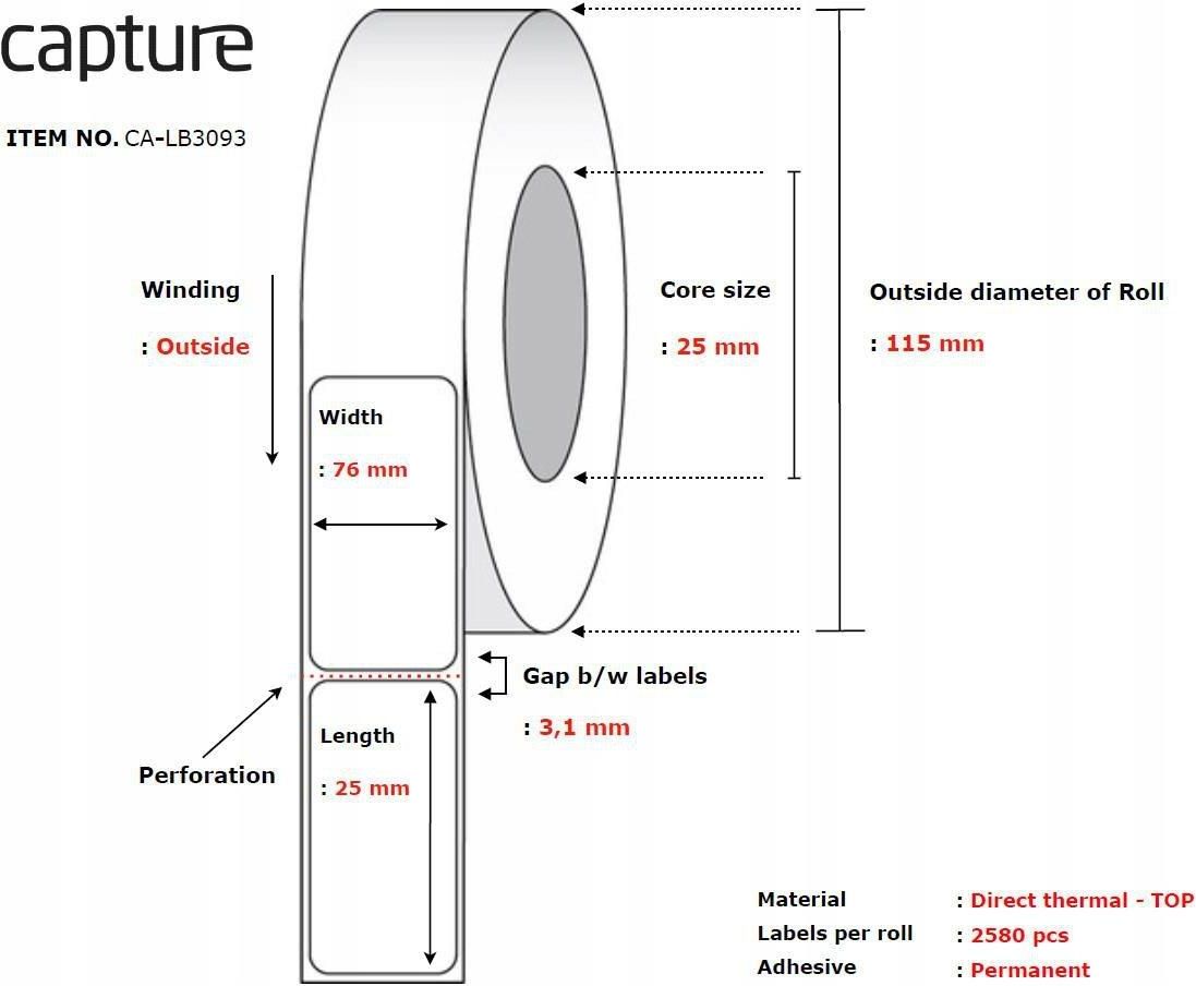 Capture Label 76X25 Core 25 - Ceny i opinie - Ceneo.pl
