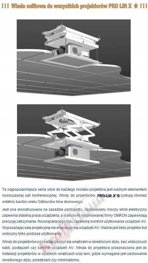 Kraftmann Winda Sufitowa Projektor Rzutnik Na Pilota 120cm - ceny i ...