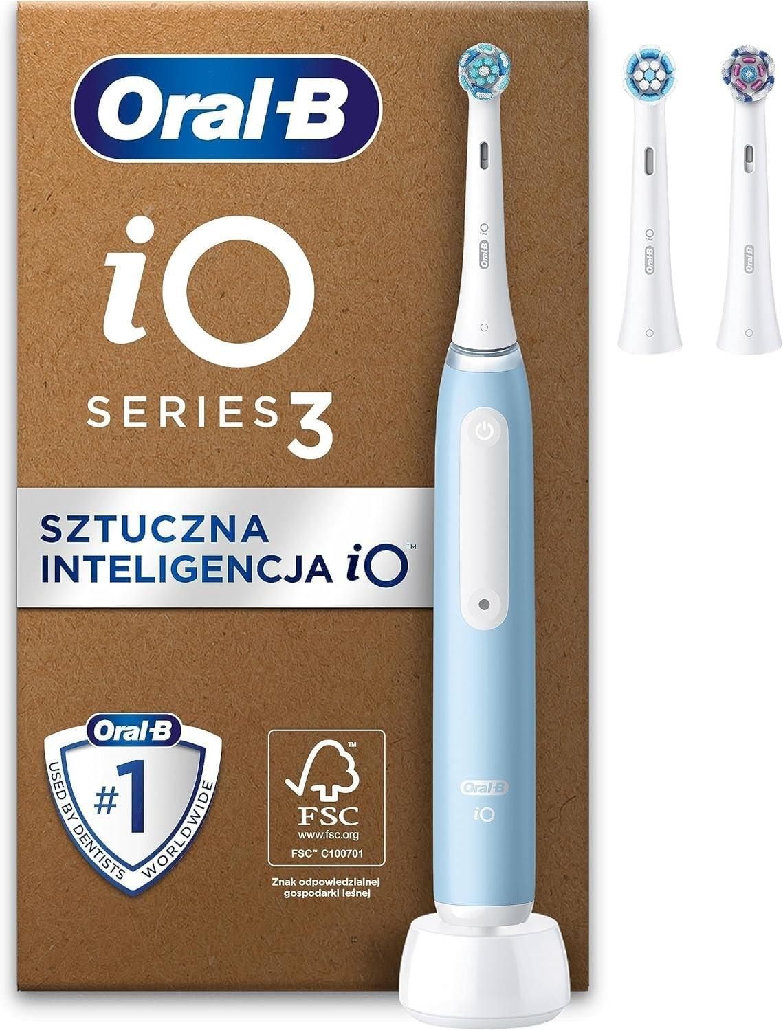 Szczoteczka elektryczna Oral-B iO3 Niebieska Opakowanie ECO do zębów ...