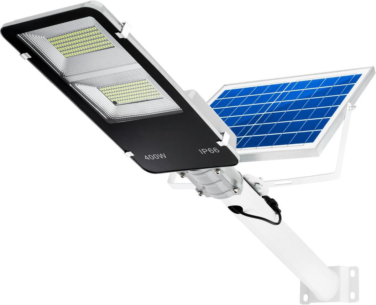 Lampa Solarna Uliczna LED 400W 6500K LATARNIA z Uchwytem i Pilotem Biała - Ceny i opinie - Ceneo.pl