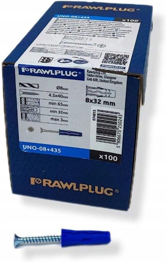 Rawlplug Kołki Rozporowe Uno 8mm Wkręt 4,5X35Mm - Opinie i ceny na Ceneo.pl