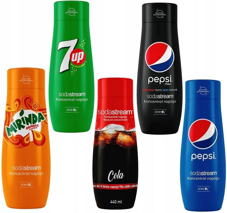 Sodastream Sodastream Mirinda 7Up Cola Pepsi Max 5X440ml - Ceny i ...