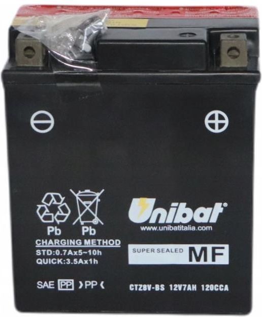 Części motocyklowe Unibat Akumulator 7Ah 120A P+ 12V Ctz8V-Bs - Opinie ...