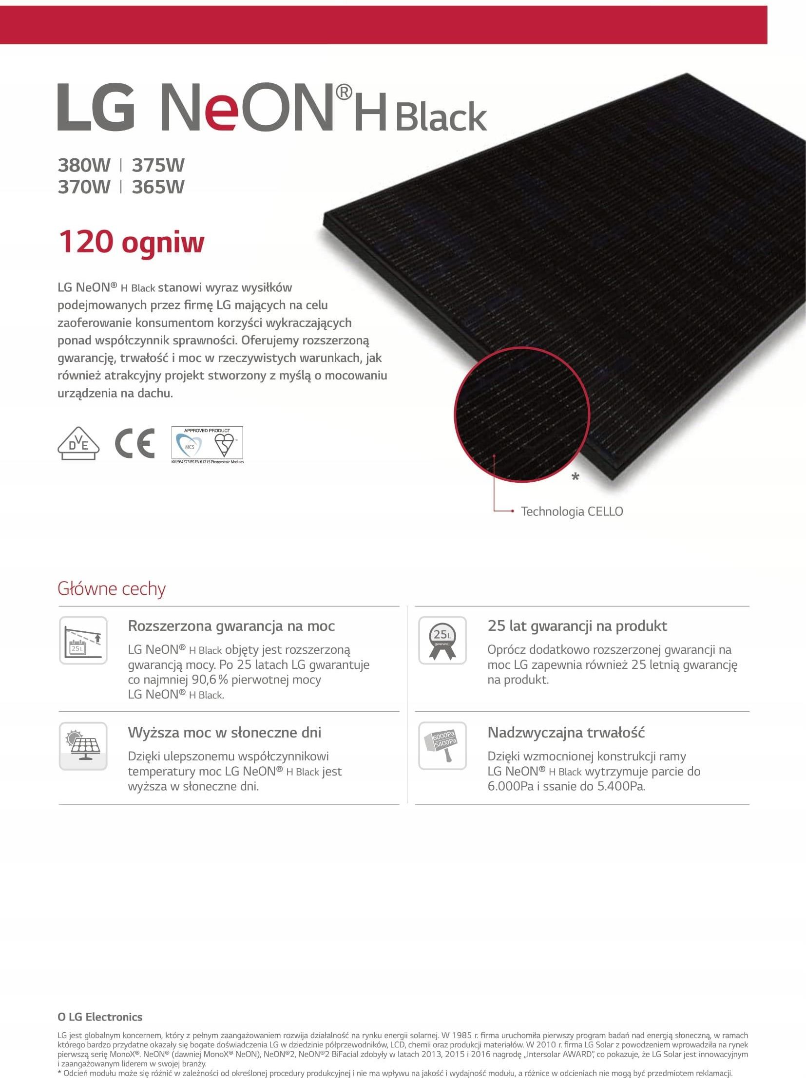Pakiet solarny Lg Panel PV Neon H Black LG380N1K-E6 1700077 - Opinie i ...