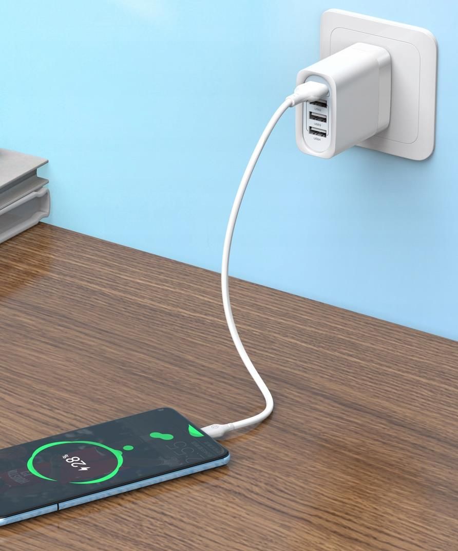 Ładowarka do telefonu Xo Szybka Ładowarka 4X Usb Qc3.0 + Kabel Usb-C Typ C - Opinie i ceny na ...