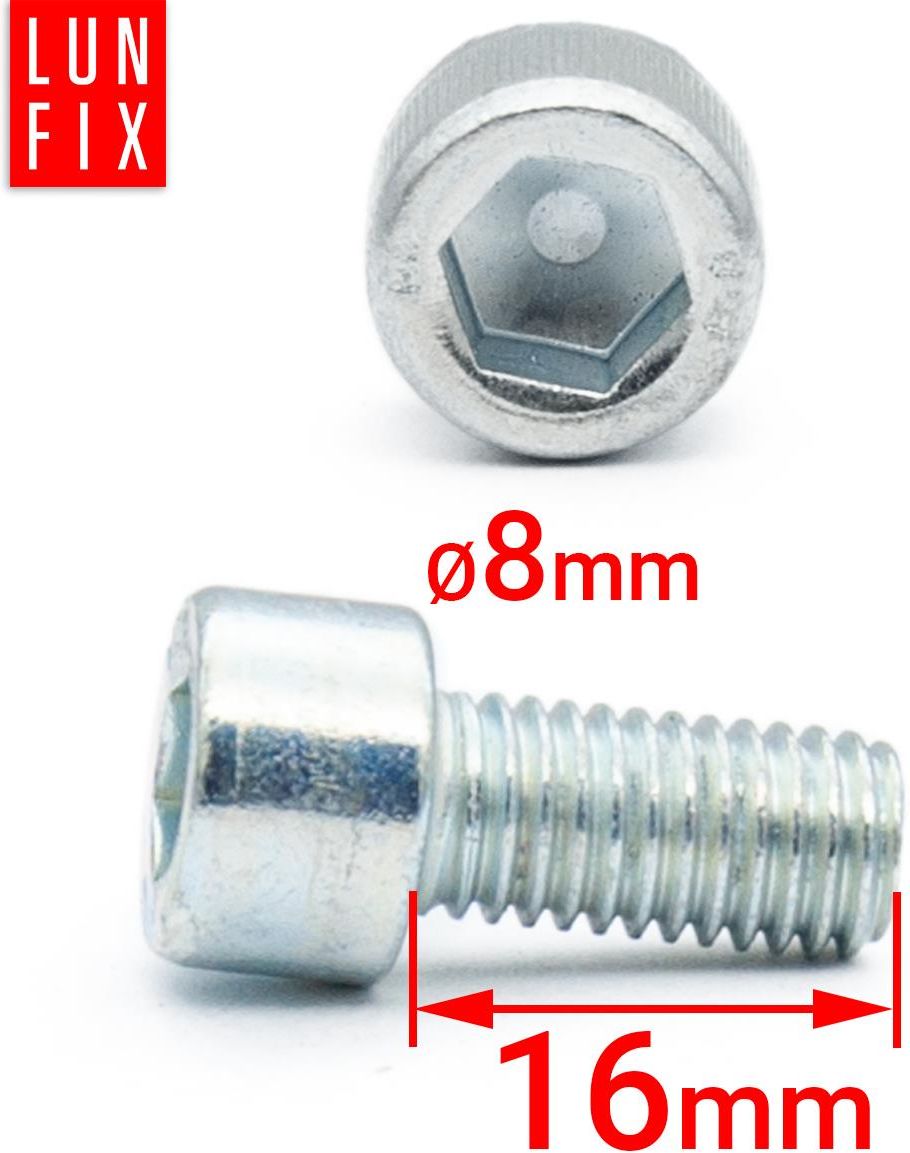 Lunfix M8X16 Śruba Imbusowa Ocynk Walcowa Din 912 - Opinie i ceny na Ceneo.pl