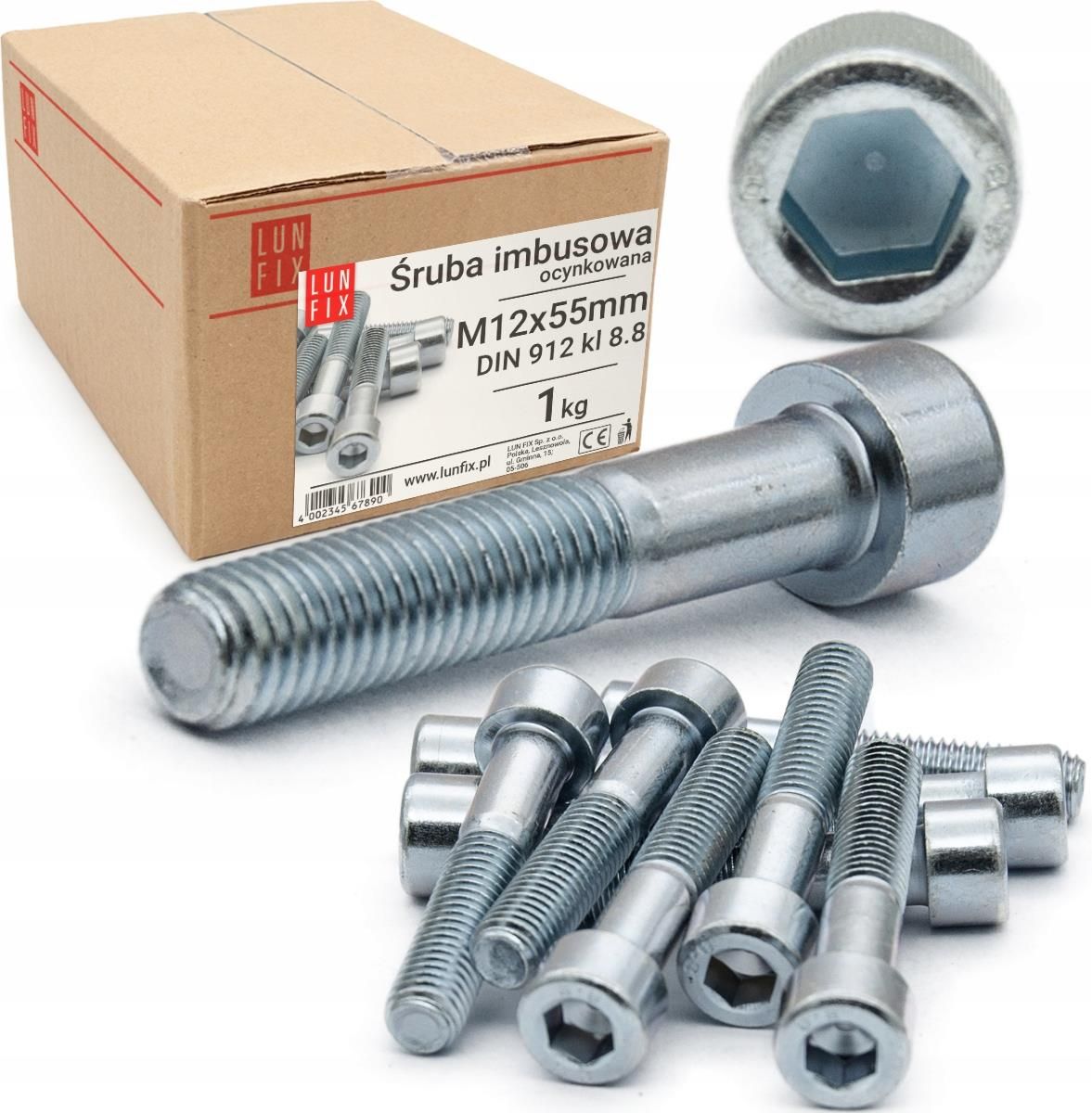 Lunfix M12X55 Śruba Imbusowa Ocynk Walcowa Din 912 - Opinie i ceny na Ceneo.pl