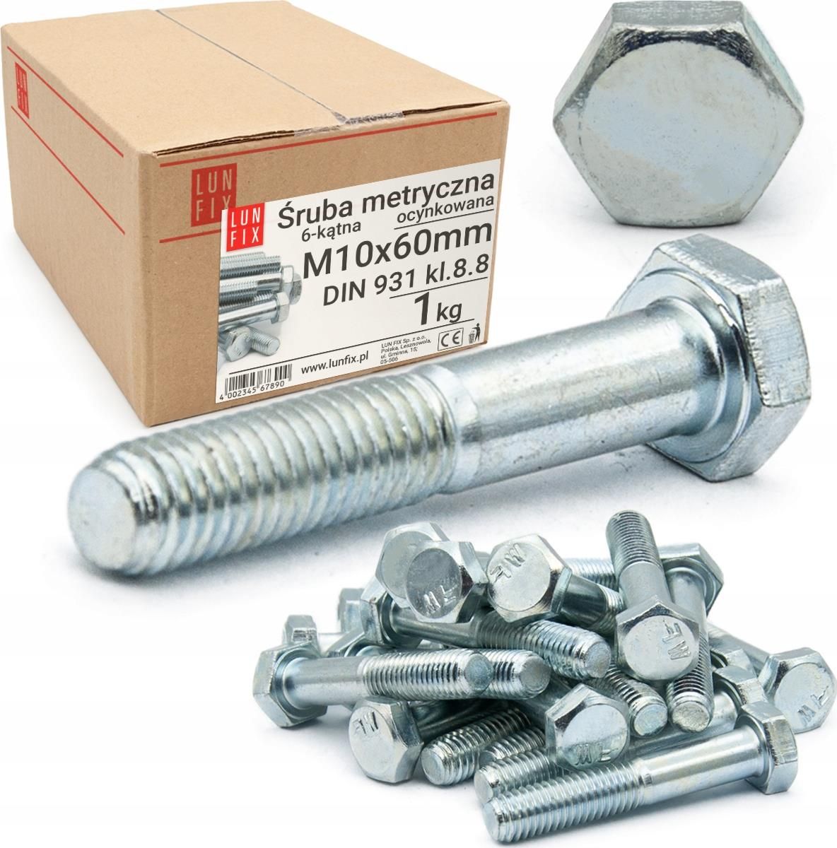 Lunfix M10X60 Śru eściokątna Ocynk Kl.8.8 Din931 - Opinie i ceny na Ceneo.pl