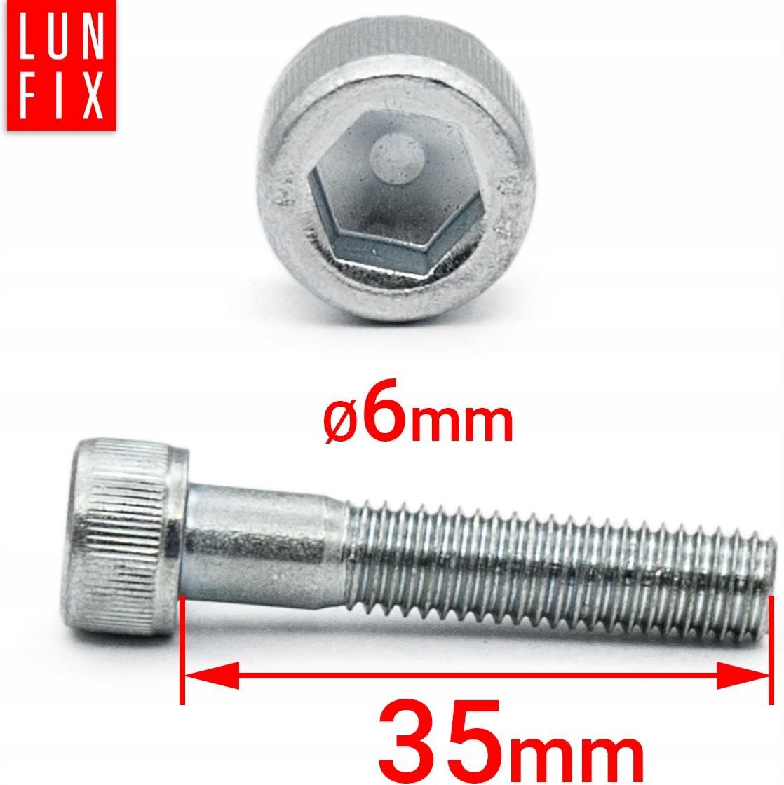 Lunfix Śruba Imbusowa M6X35 Ocynk Kl.8.8 Din912 . - Opinie i ceny na Ceneo.pl