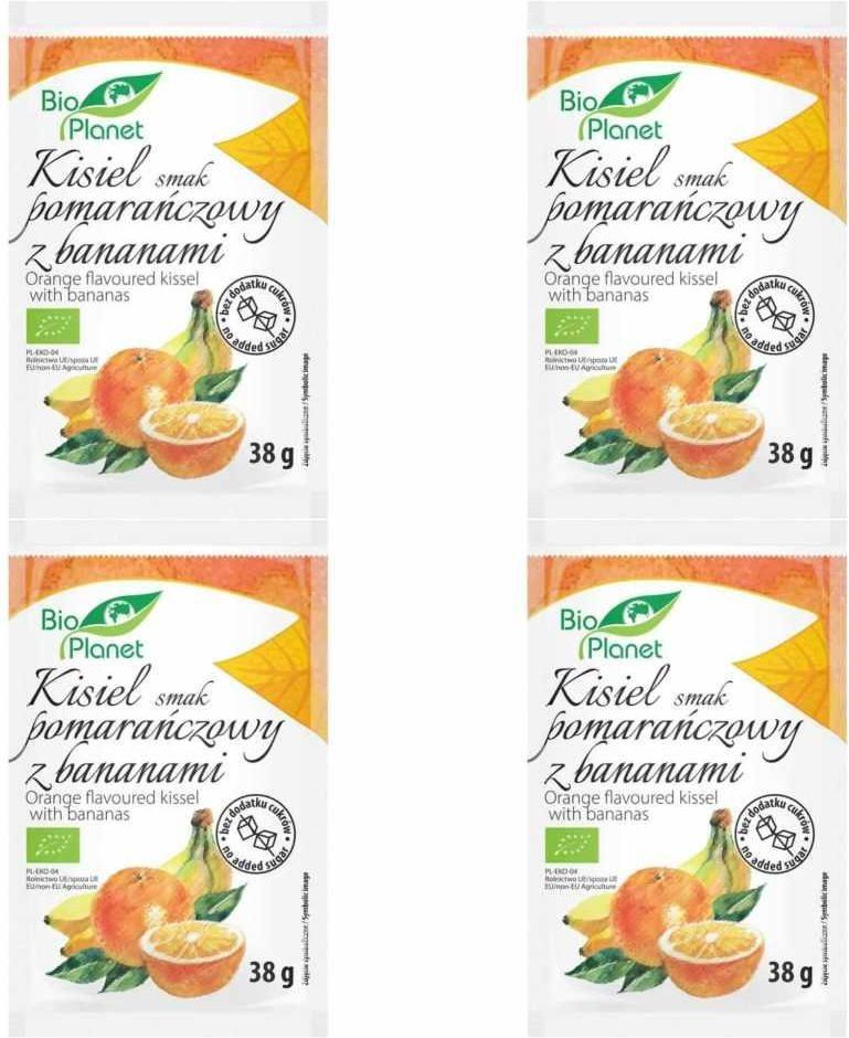 Bio Planet S.A. Kisiel O Smaku Pomarańczowym Z Liofilizowanymi Bananami Bez Dodatku Cukru 4X38g ...