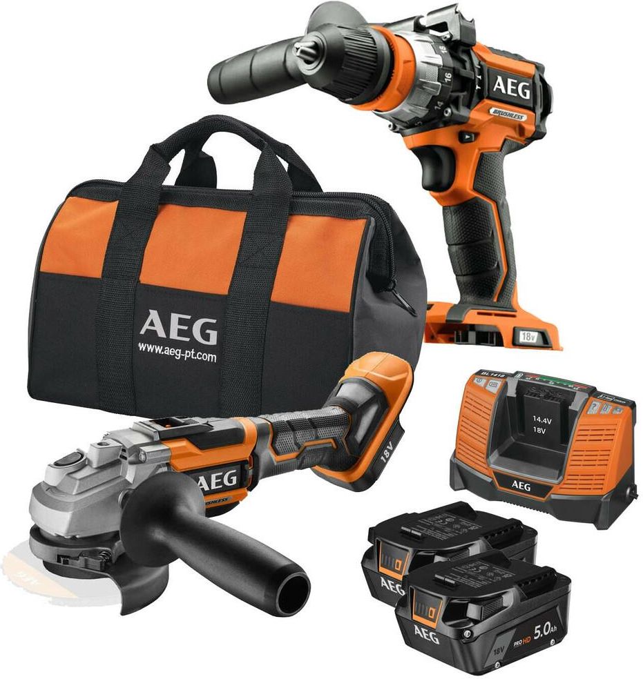 Wiertarko-wkrętarka Zestaw elektronarzędzi AEG PowerTools JP18A2LI-502B (wiertarko-wkrętarka ...