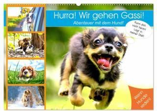 Hurra! Wir gehen Gassi! Abenteuer mit dem Hund! (Wandkalender 2024 DIN ...