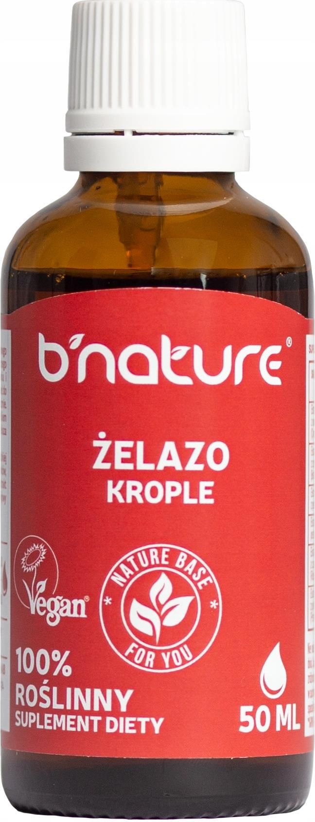 B'Nature Żelazo Roślinne Wegańskie 100ml - Opinie i ceny na Ceneo.pl