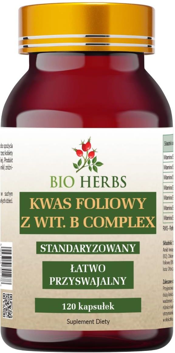Bio Herbs Kwas Foliowy Z Witaminą B Complex 120kaps. - Opinie i ceny na ...