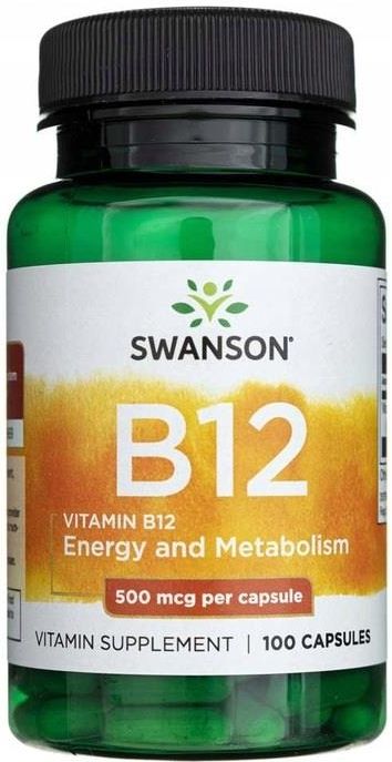 Swanson Witamina B12 500Mcg Kobalamina 100 Kaps - Opinie i ceny na Ceneo.pl