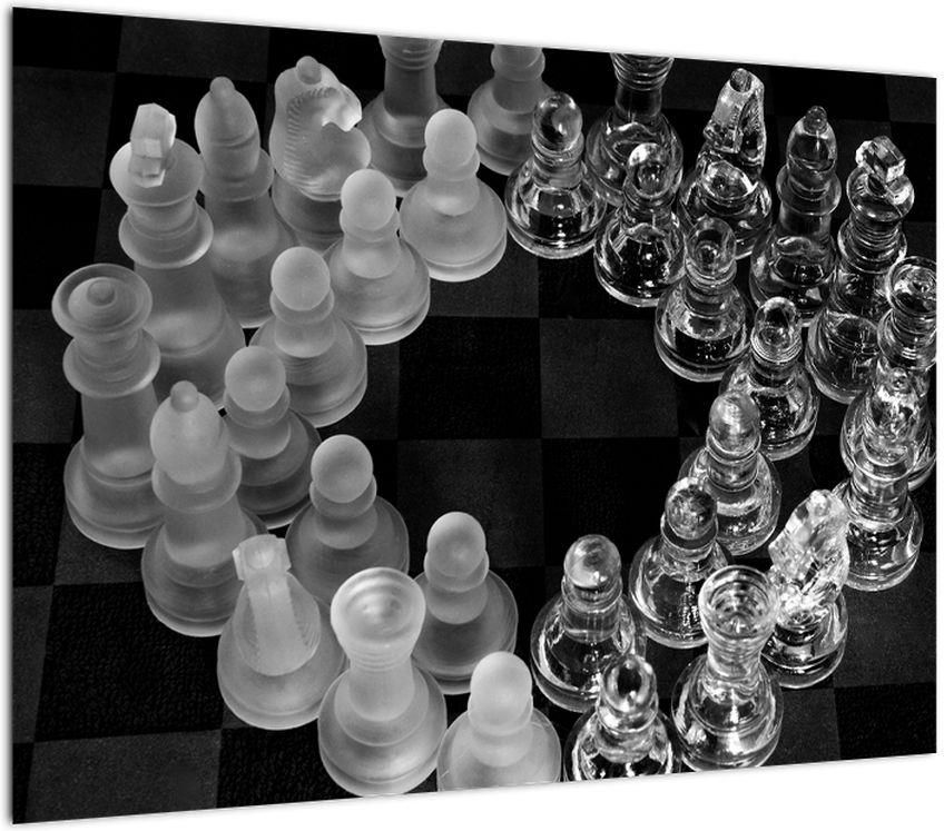Domali Obraz Na Szkle Czarno Białe Szachy Jednoczęściowy 70X50 Cm Na ...