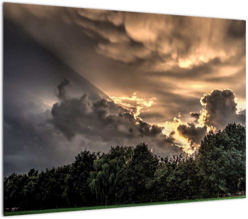 Domali Obraz Na Szkle Chmury I Las Jednoczęściowy 70X50 Cm Na Szkle ...