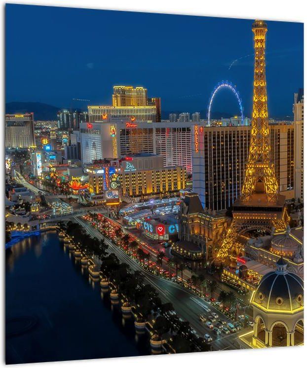 Domali Obraz Na Szkle Las Vegas Nocą Jednoczęściowy 40X40 Cm Na Szkle ...