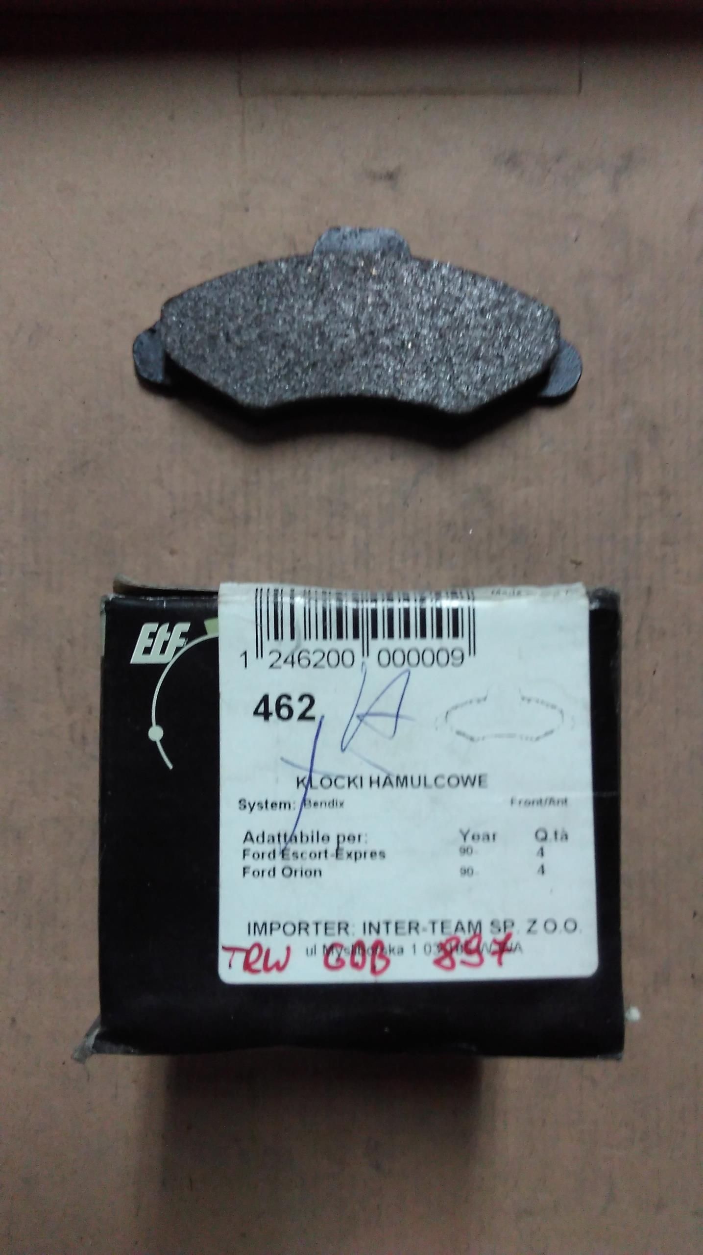 Klocki hamulcowe E T F 12 0462 Klocki Hamulcowe Ford - Opinie i ceny na ...