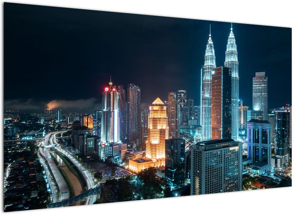 Domali Obraz Noc w Kuala Lumpur, jednoczęściowy 120x70 cm (55185 ...