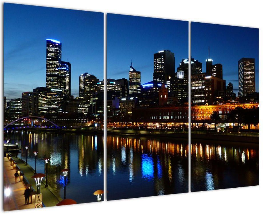 Domali Obraz nocy w Melbourne, tryptyk 120x80 cm (50987) - Opinie i ...