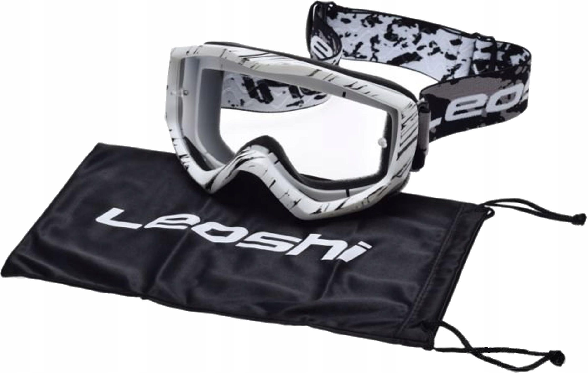 Gogle motocyklowe Leoshi Białe Cross Enduro Quad Atv Off Road - Opinie ...