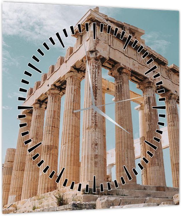 Domali Obraz Starożytny Akropol (z zegarem), jednoczęściowy 30x30 cm z ...