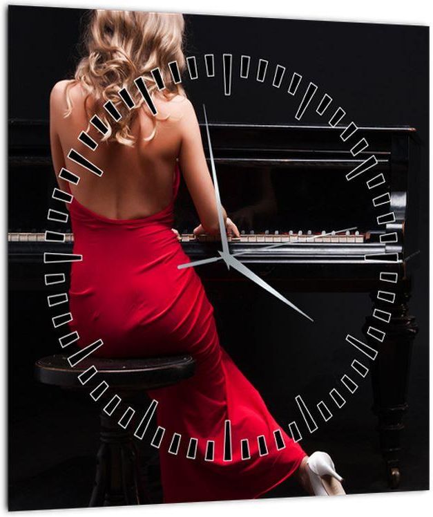 Domali Obraz kobiety grającej na pianinie (z zegarem), jednoczęściowy ...