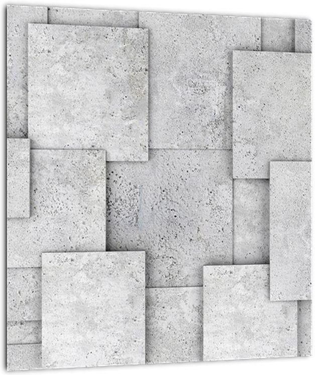 Domali Obraz na szkle Abstrakcja płytek betonowych, jednoczęściowy ...