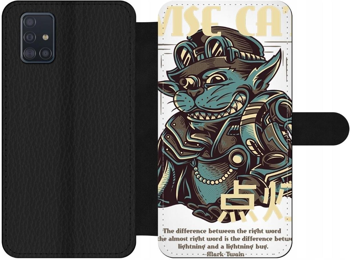 Phone Case Warrior Wallet Samsung Galaxy A51 Wise Cat 1 - Etui na ...