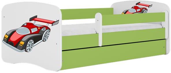 Babydreams Łóżko Zielone Auto Wyścigowe Bez Szuflady Materaca 160/80 ...