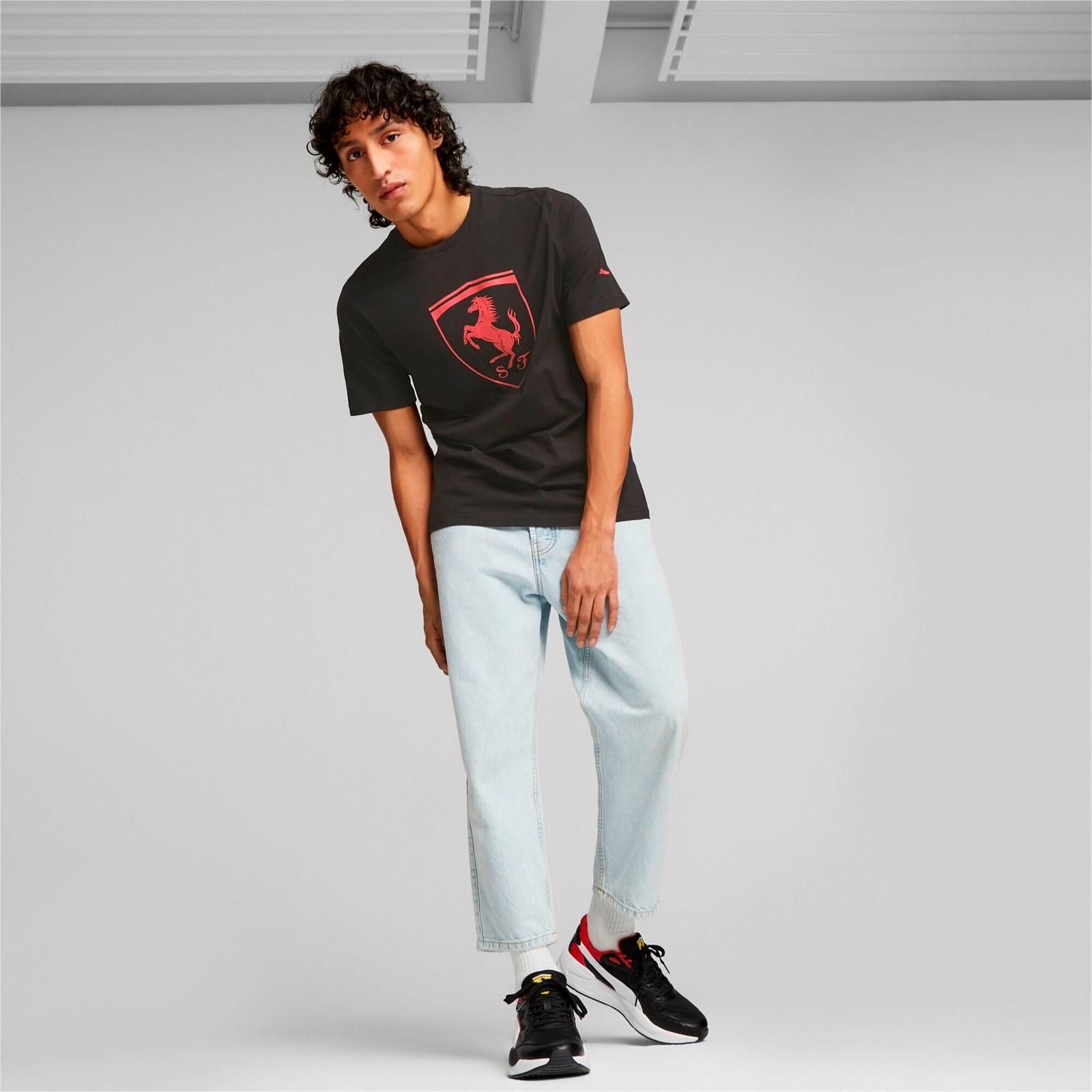 Koszulka męska Puma FERRARI RACE TONAL BIG SHIELD czarna 62095101 ...