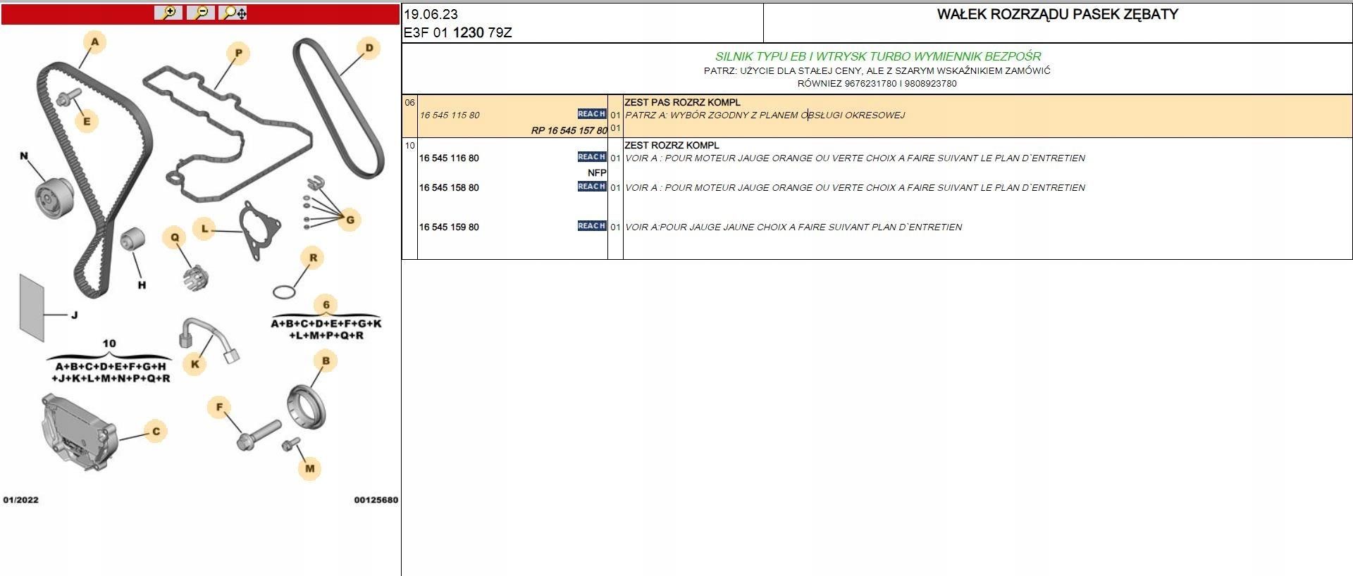 Mechanizm rozrządu Groupe Psa Rozrząd Citroen C4 Cactus P 308 1 2Pt ...