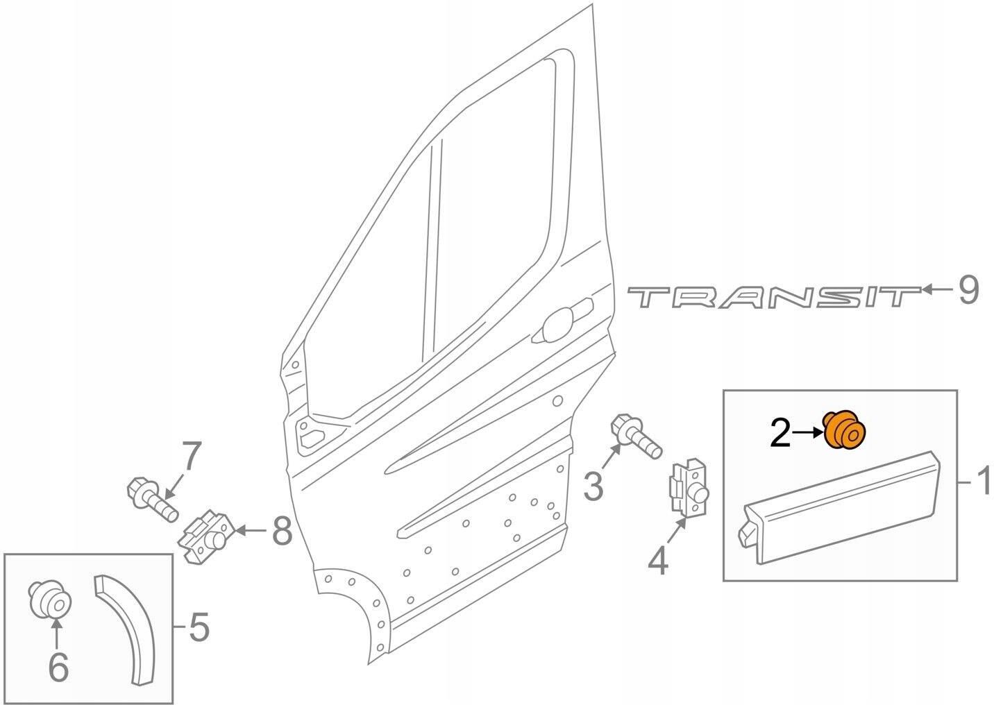 Listwa boczna Trustom Spinka Listwy Bocznej 10X Ford Transit Tourneo ...