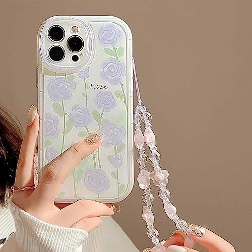 Kusiop Etui Na Telefon Komórkowy Iphone 13 Pro Z Łańcuszkiem Pereł Róże ...