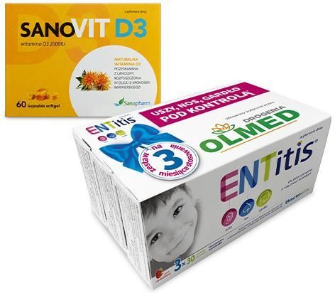 Zestaw Entitis Do Ssania Truskawkowy 3 X 30 Pastylek + Sanovit Witamina ...