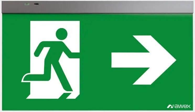 Awex oprawa awaryjna LED Escape Alu B 1W 6000K biała ESB/2W/B/1/SA/AT ...