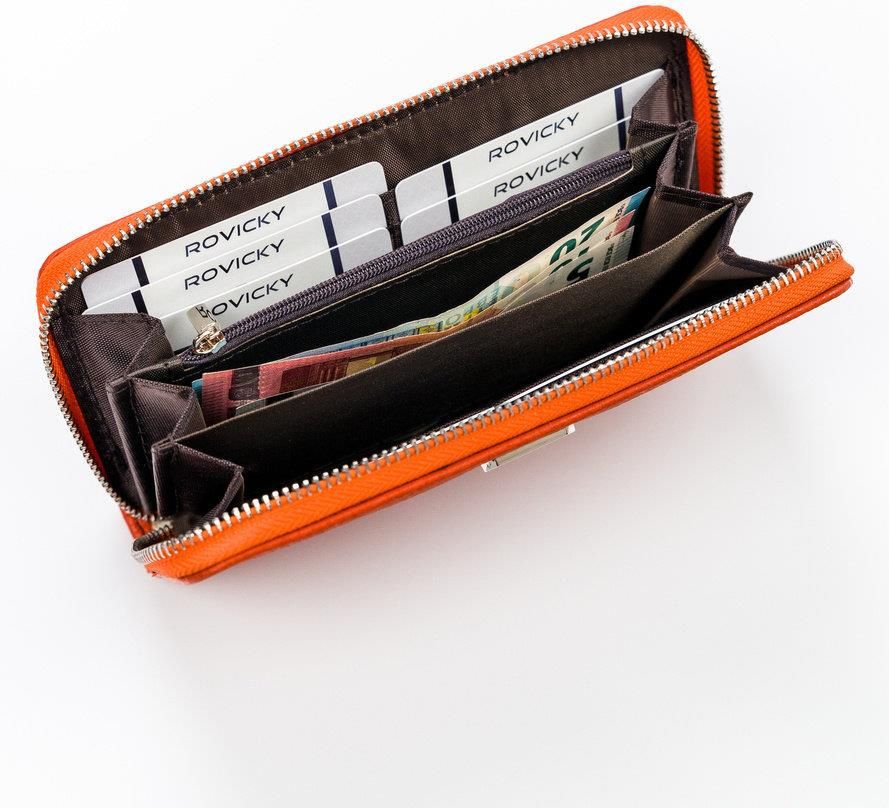 DUŻY PORTFEL DAMSKI W KSZTAŁCIE PIÓRNIKA Z ZIARNISTEJ EKO SKÓRY — DAVID ...