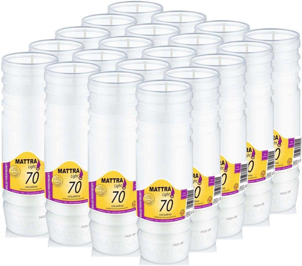 Mattra Wkłady Do Zniczy Parafinowe Znicze 70H L3 20Szt - Ceny i opinie ...