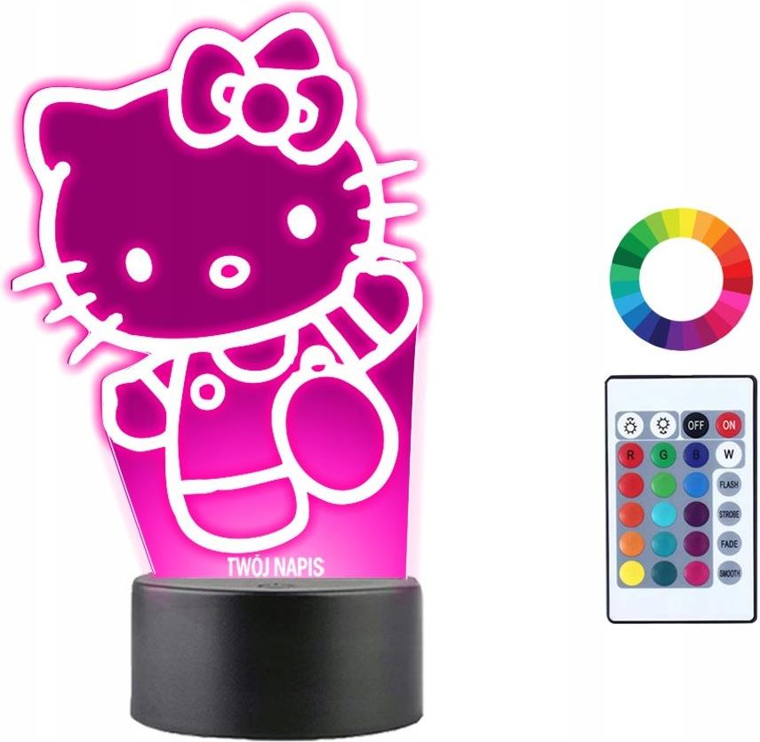 Lampka Nocna 3D Led Hello Kitty Z Imieniem - Opinie i atrakcyjne ceny ...
