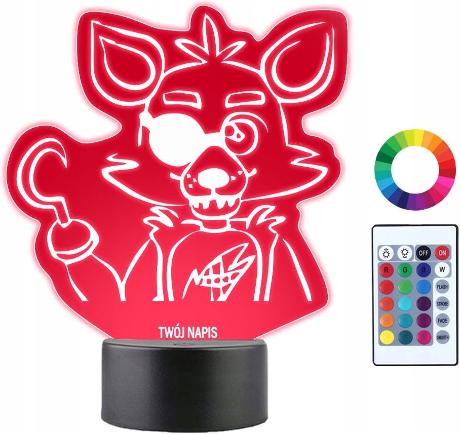 Lampka Nocna 3D Led Fnaf Foxy Chibi Imię - Opinie i atrakcyjne ceny na ...