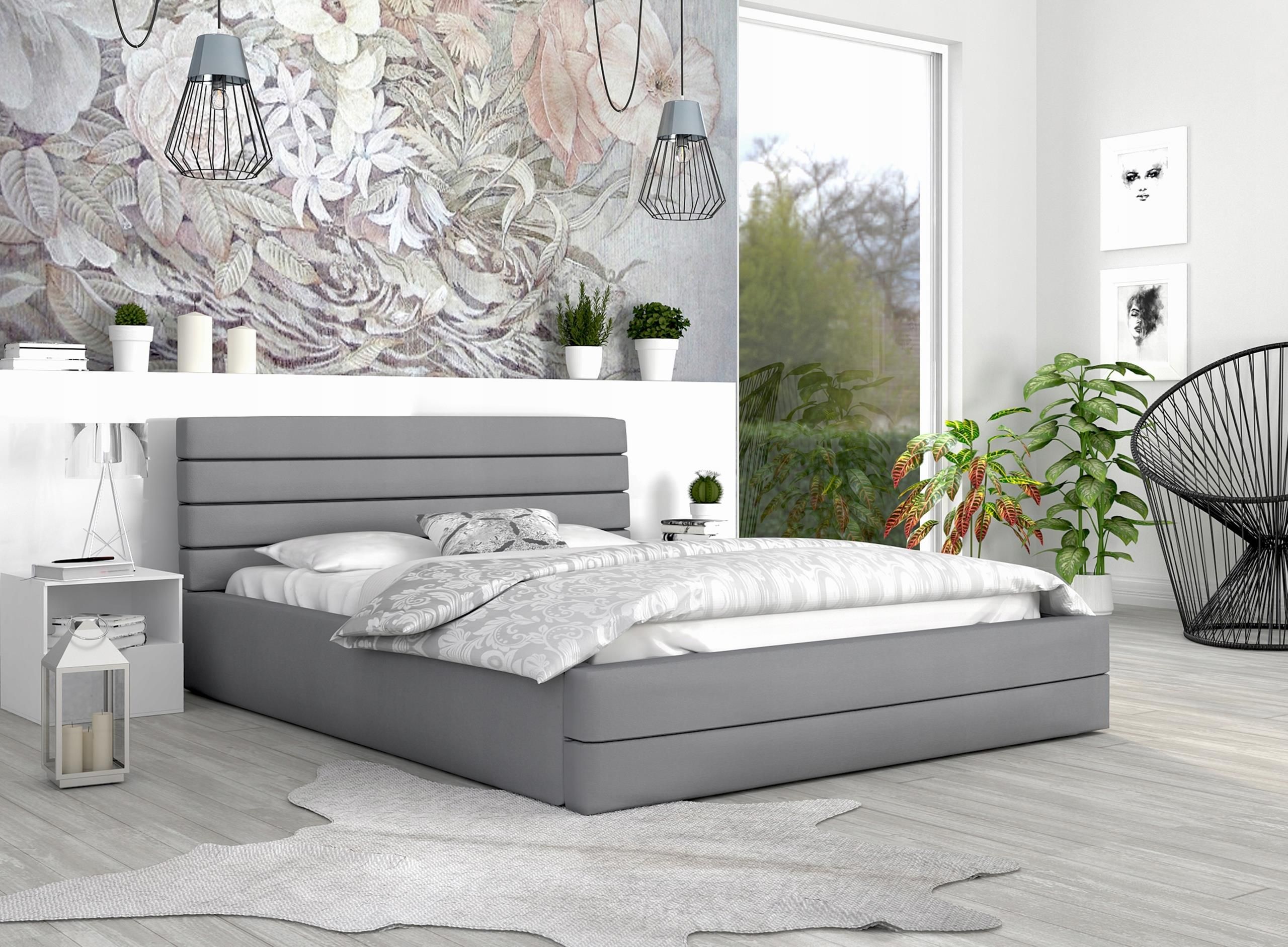 Łóżko Topaz Do Sypialni Szare Materac 160X200Cm - Opinie i atrakcyjne ...
