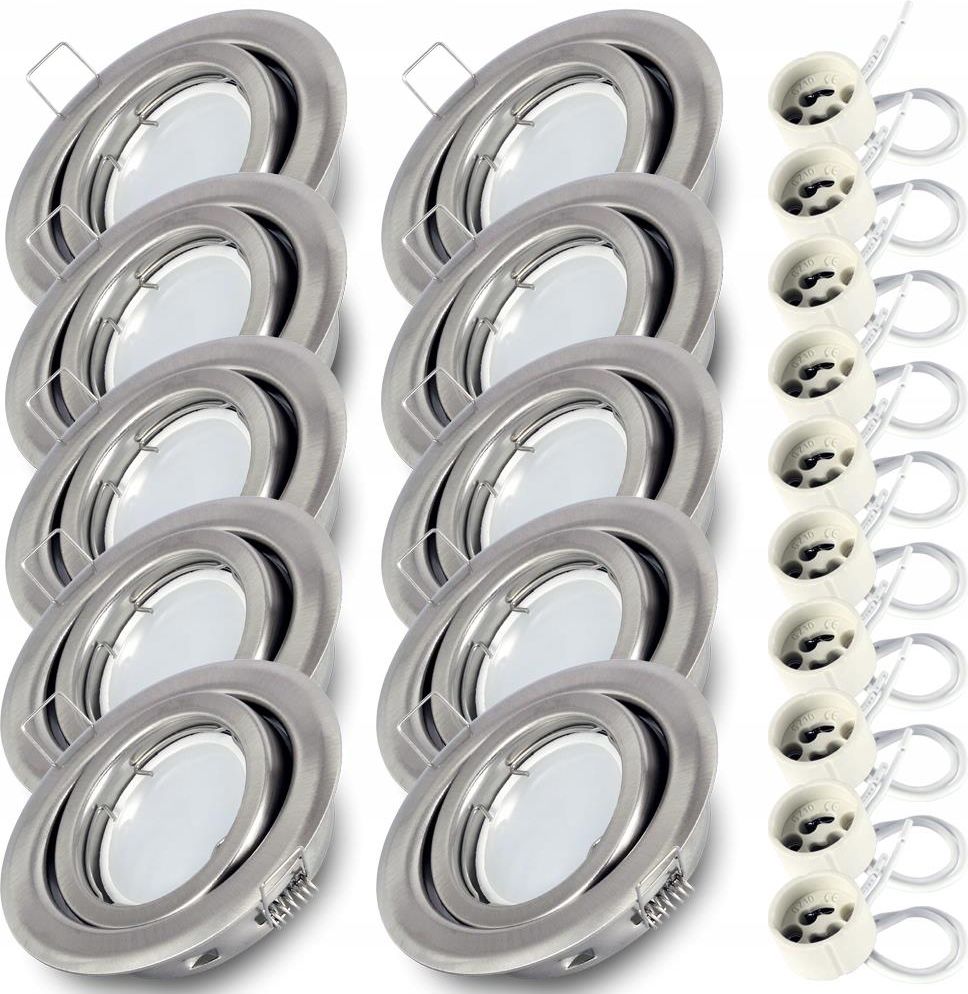 Kwazar Luminaire 10X Oprawa Halogenowa Ruchoma Sn +Żar. Led Gu10 4W ...