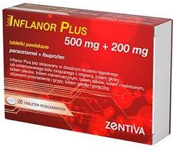 Leki przeciwbólowe Inflanor Plus 500Mg + 200Mg 20Tabl. - Opinie i ceny ...