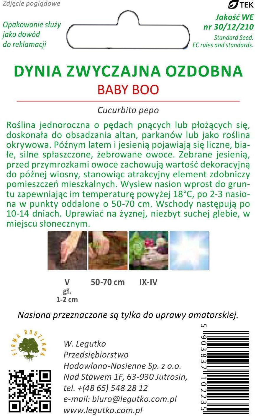W. Legutko Dynia Zwyczajna Ozdobna Baby Boo Biała 1g - Ceny i opinie ...