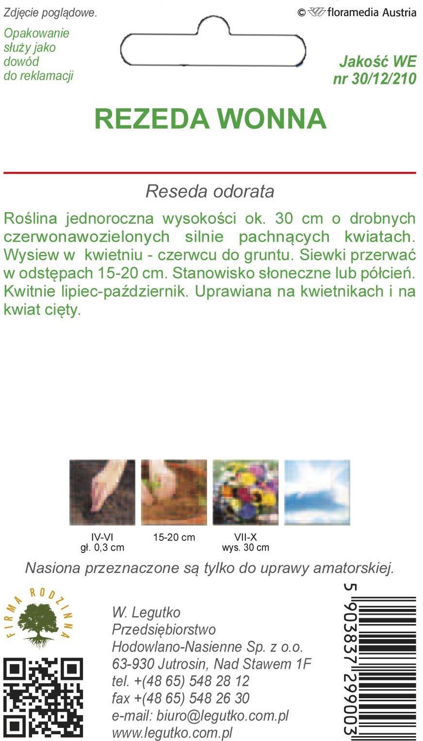 W. Legutko Rezeda Wonna Biało Zielona 2g - Ceny i opinie - Ceneo.pl