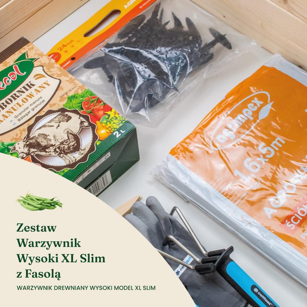 Bundle Zestaw Warzywnik Drewniany Wysoki Slim Model XL Z Fasolą - Ceny ...
