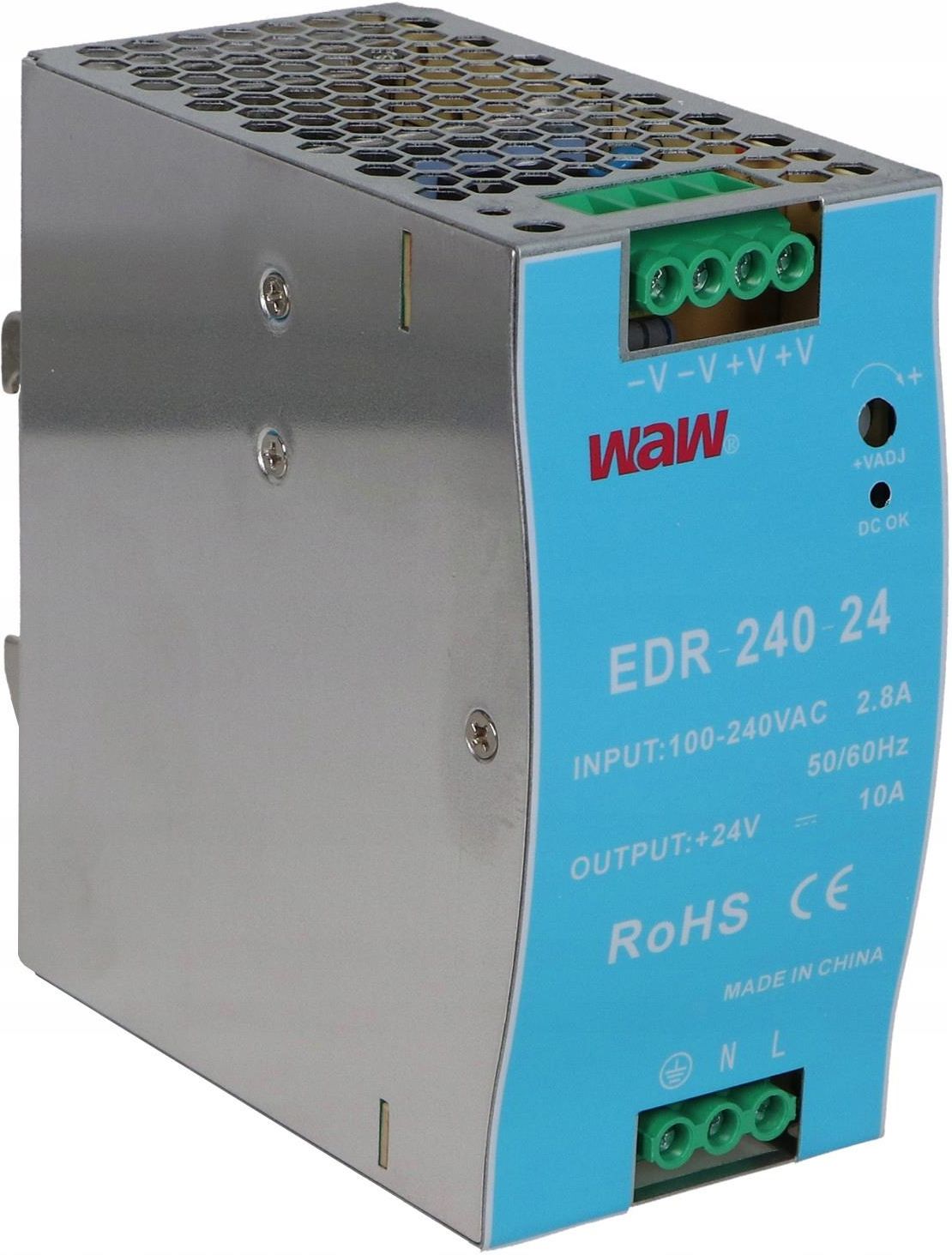 Mean Well Zasilacz 24V 240W 10A Impulsowy Edr-240-24 Waw - Opinie i ceny na Ceneo.pl