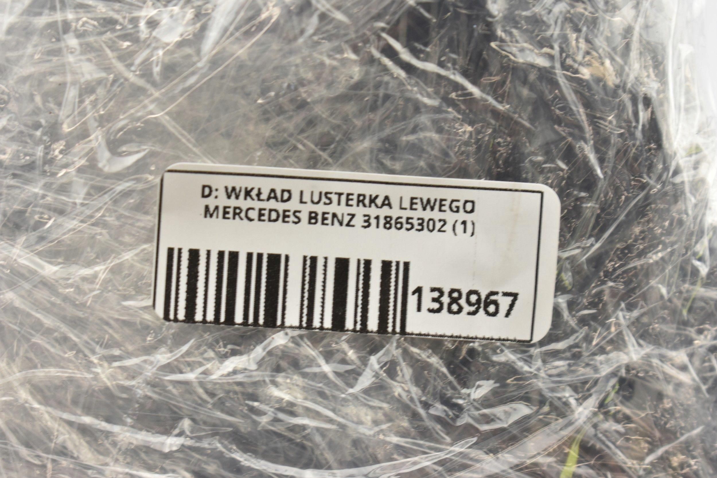 Wkład do lusterka zewnętrznego Mercedes Benz Oe Wkład Lusterka Lewy ...