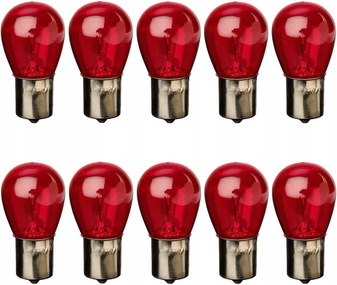 M Tech Żarówki P21W Ba15S 12V 21W Red 10Szt. - opinie i ceny na Ceneo.pl